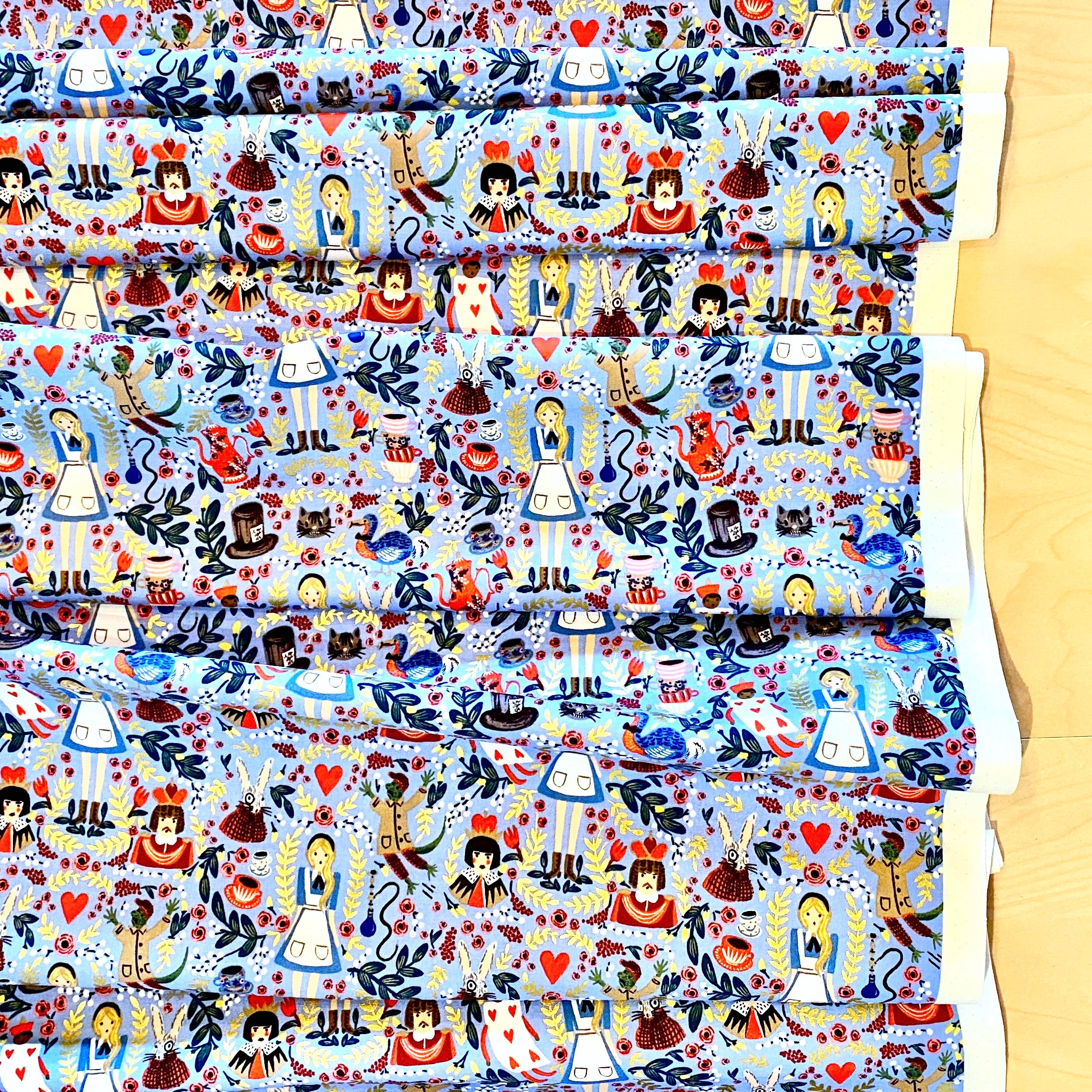 Rifle Paper Co., Wonderland - Periwinkle Metallic Fabric, 1/4 yard ...