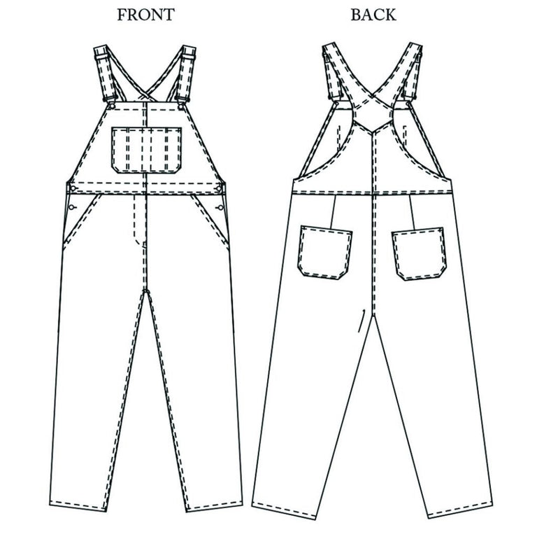 Merchant & Mills, Harlene Dungarees PDF Pattern, two size ranges ...